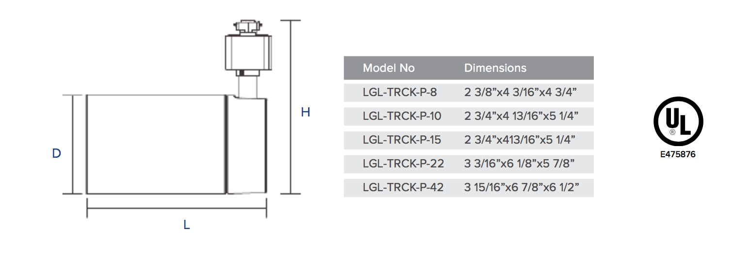 TRCK-P Series – Track Light Fixture – LUMINOS GLOBAL, INC.
